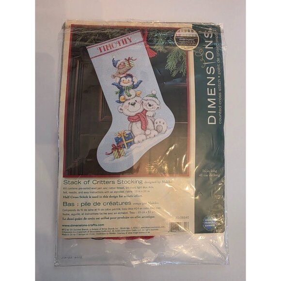 Dimensions | Holiday | Dimensions Cross Stitch Kit Stack Of Critters ...